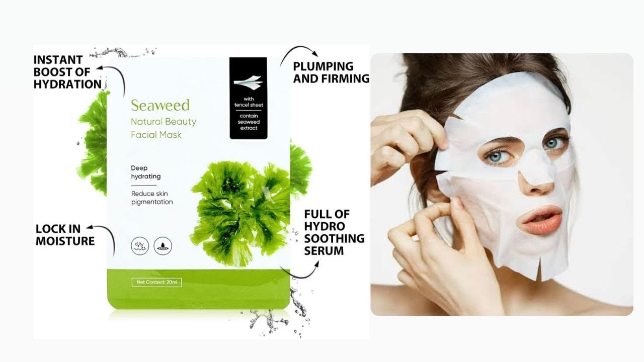 Miniso seaweed natural beauty facial mask deep hydrating and reduce ...