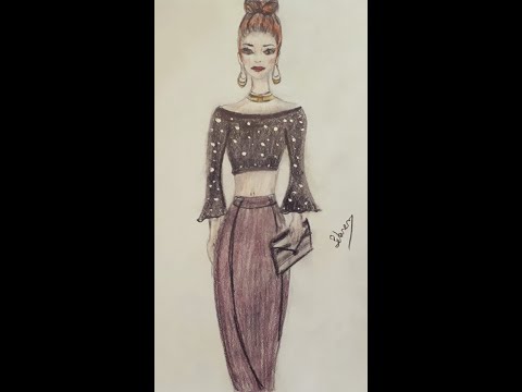 Girl in a beautiful dress drawing ( fashion).../ Güzel elbiseli kız çizimi ( moda)