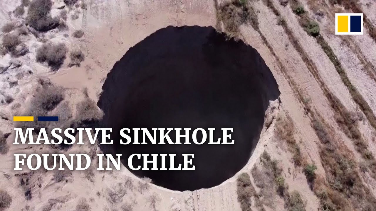 Massive sinkhole discovered in Chile near copper mining site - YouTube