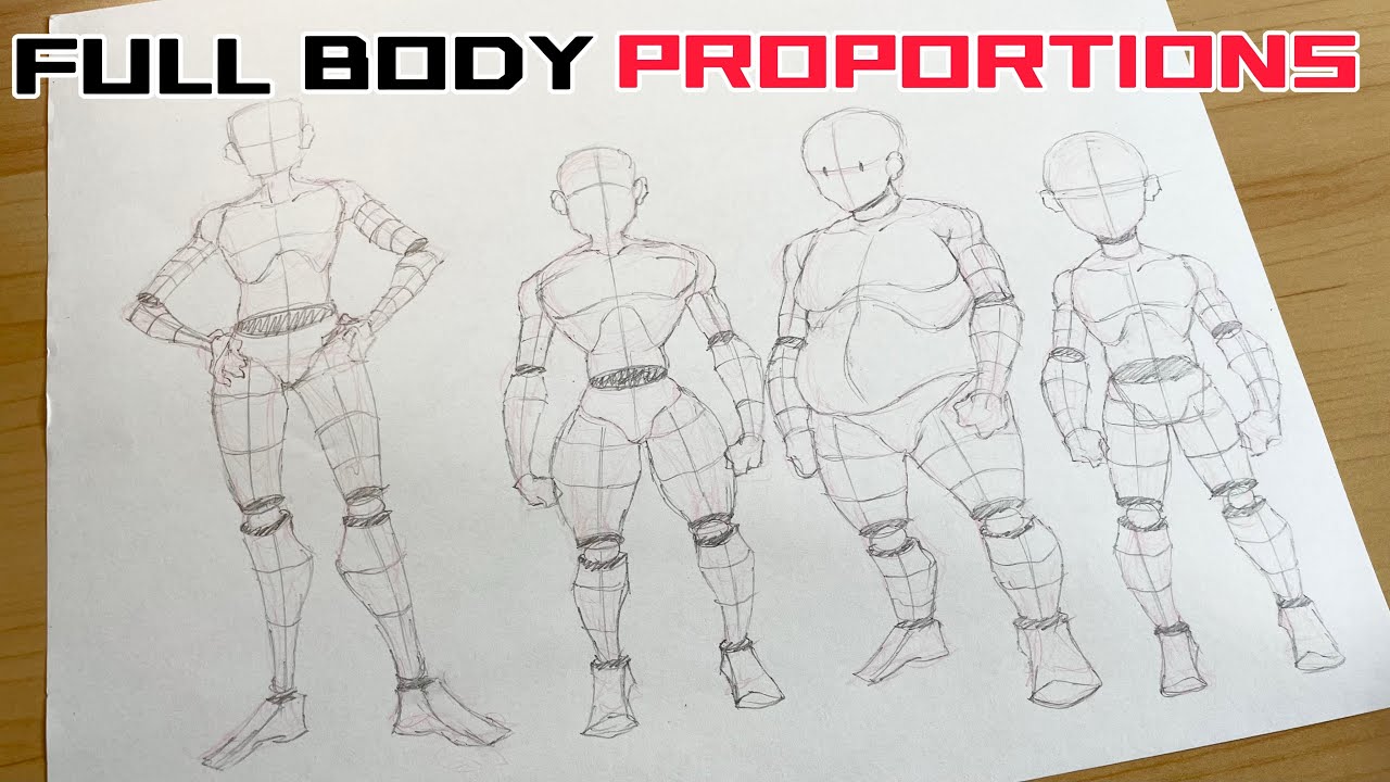 How I Draw Full Body Proportions And Different Body Types - [For ...