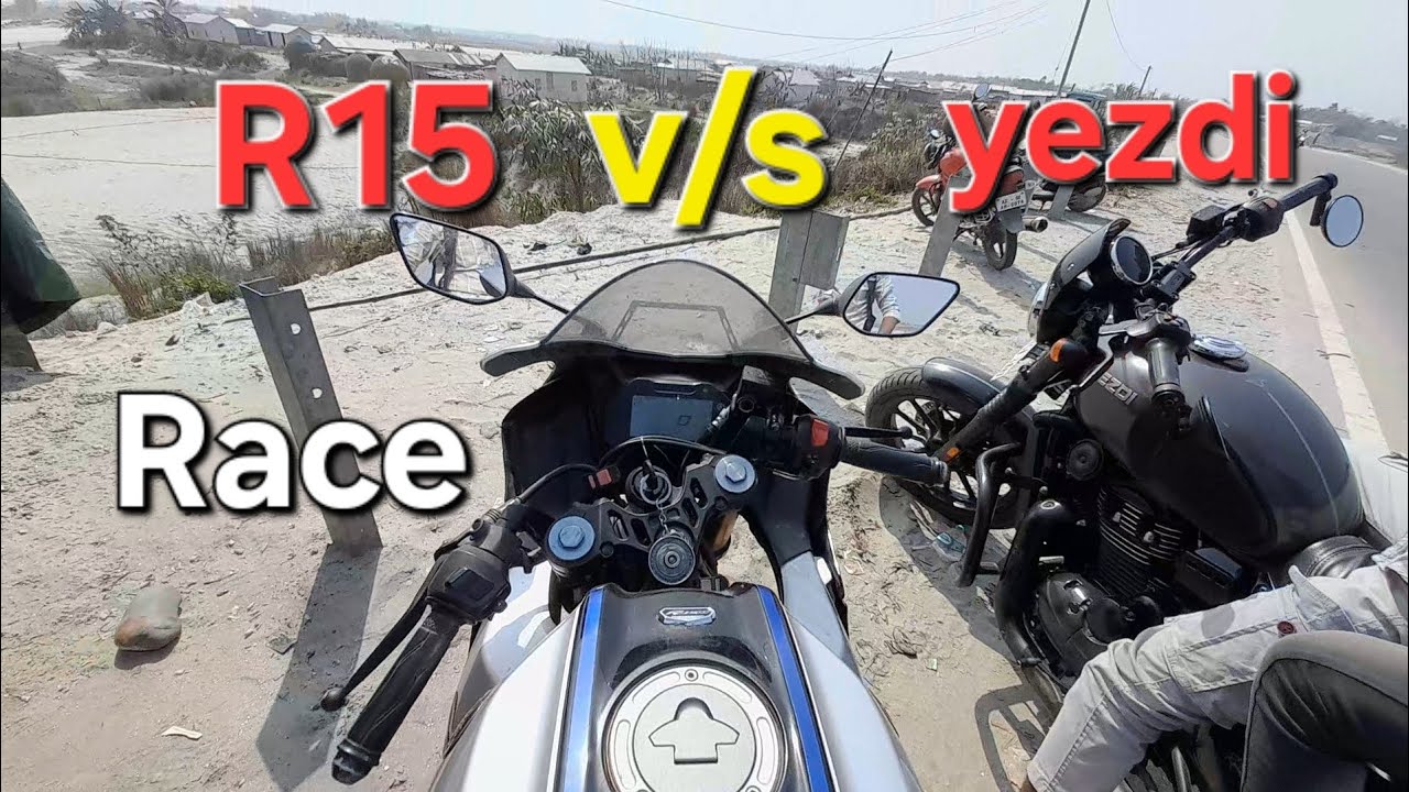 R15 v4 v/s Yezdi roadster || drag race yezdi v/s Yamaha r15 v4 ...