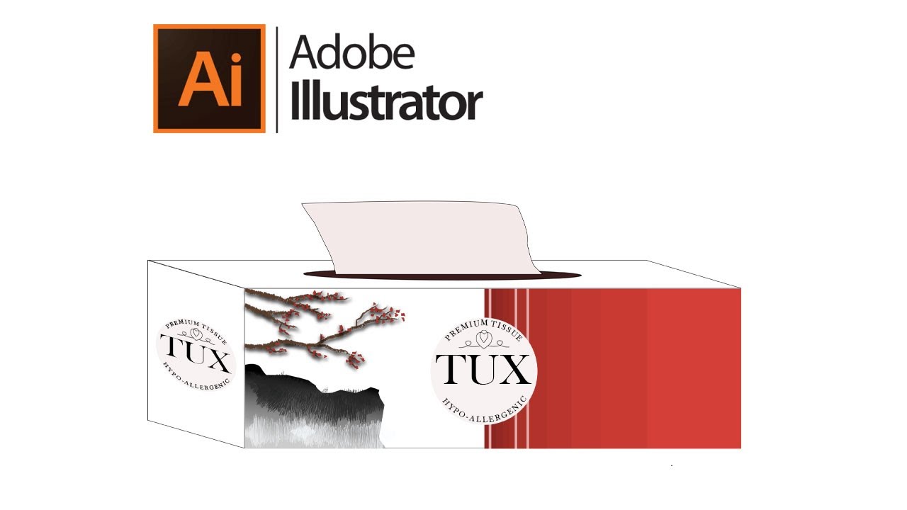 Tissue Paper Box Packaging Design Adobe Illustrator | Adobe Vector ...