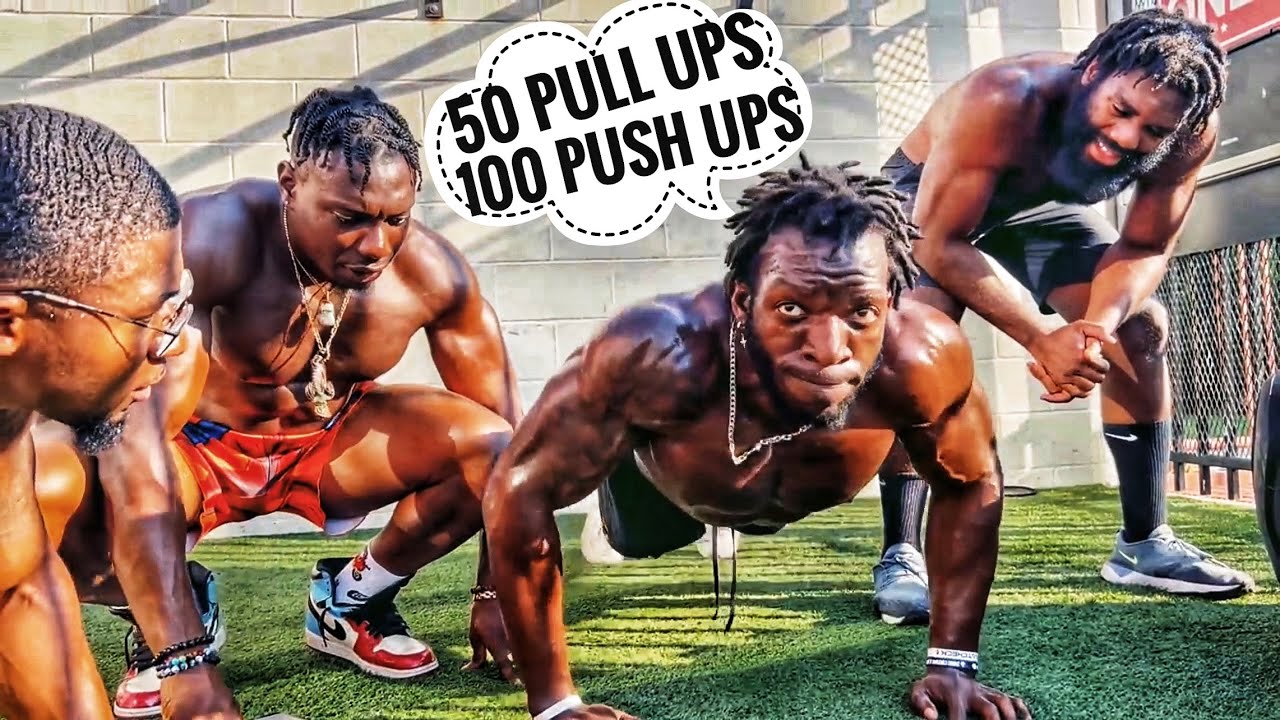 50 Pull ups 100 Push ups Challenge @SweatCheck @Fabonevafolds @GStaff ...