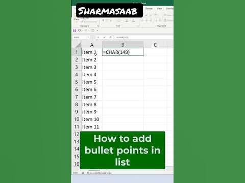 how to add bullet points in ms excel | add dots in excel | add points ...