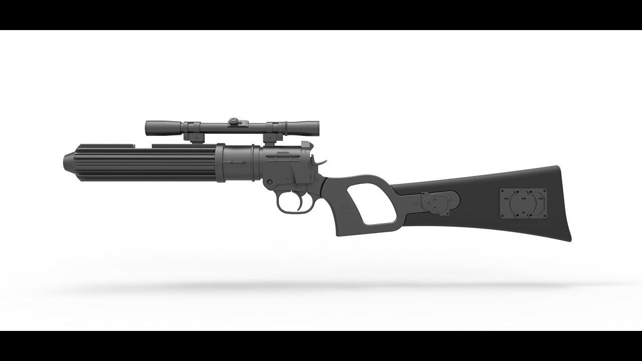 Boba Fett blaster carbine EE-3 3D model view from the movie Star Wars ...