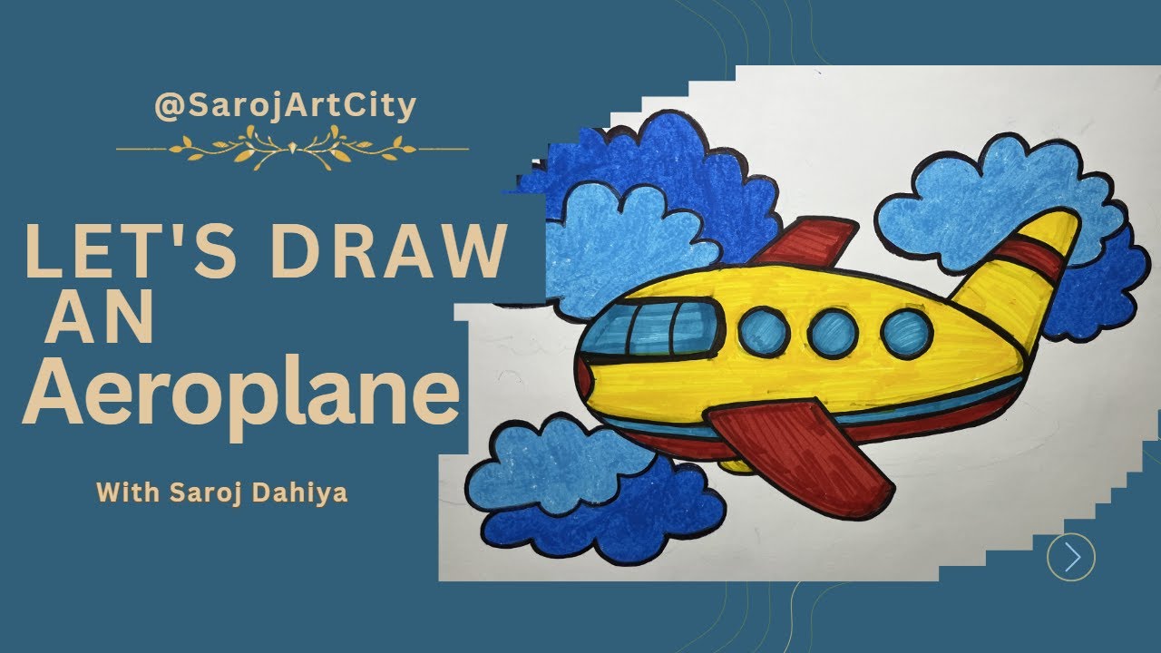 How to Draw an aeroplane step by step/ Easy Drawing of Aeroplane - YouTube