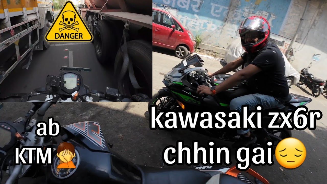 kawasaki zx6r se .......😔....KTM 😭up ride Duke 390 - YouTube