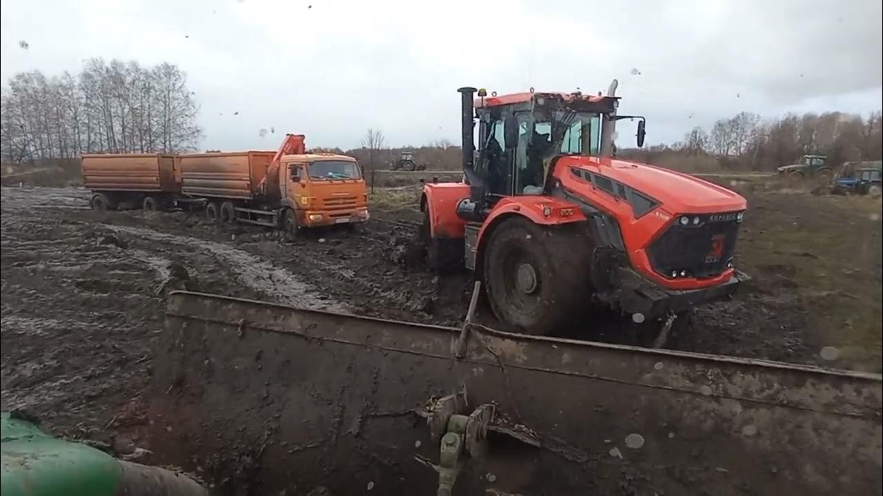 Кировец К-742 и John Deere тащат КАМАЗ в две тяги - YouTube