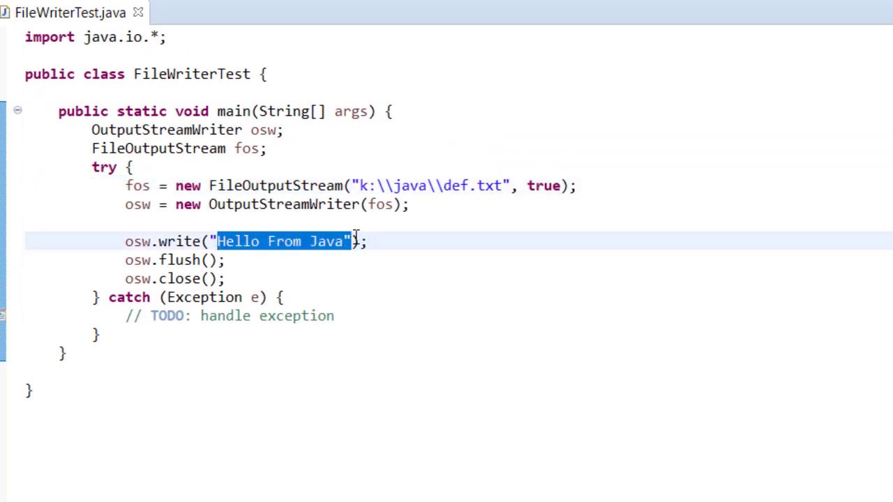 09- FileWriter /OutputStreamWriter - YouTube