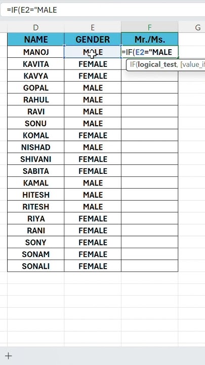 How to Add "Mr." and "Ms." in Excel sheet 😎||Advance Excel 🔥|| #shorts #excel #exceltips # ...