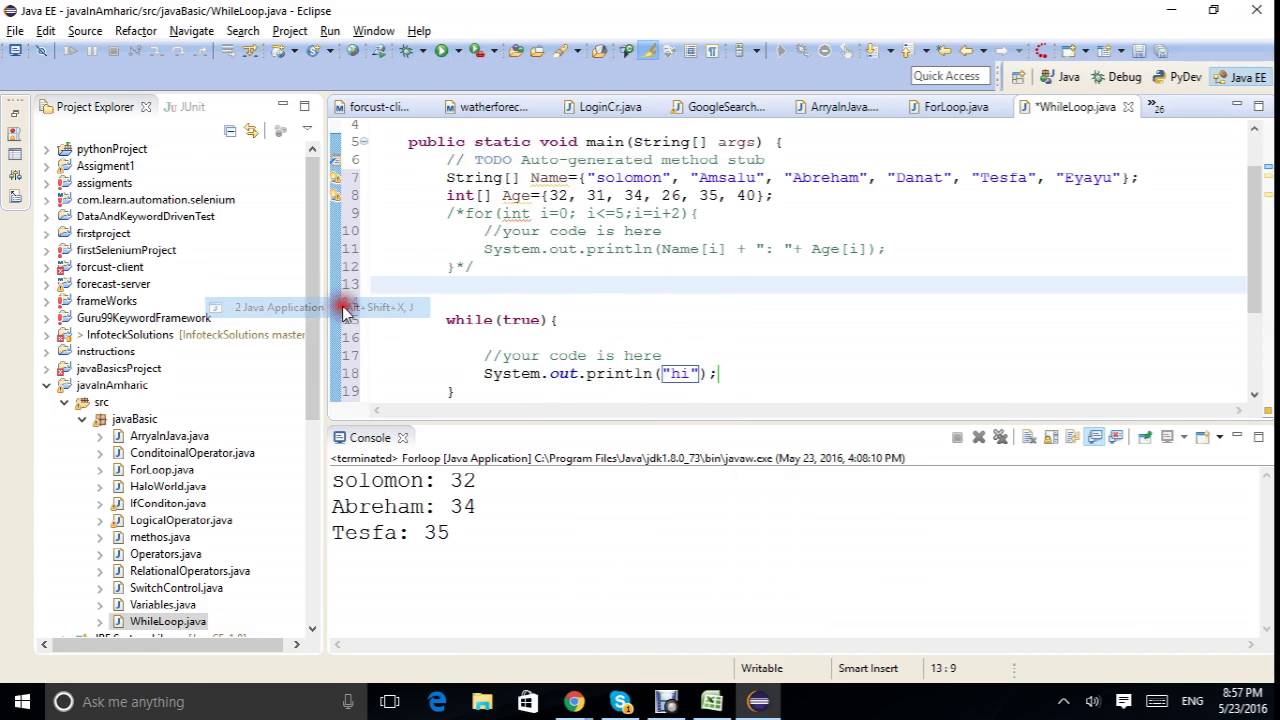While Loop In Java In Amharic Youtube