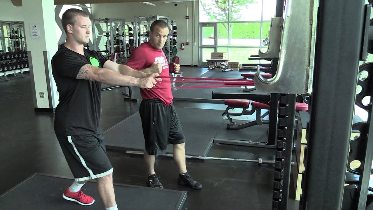 Double Arm Band Rows from Split Stance - YouTube