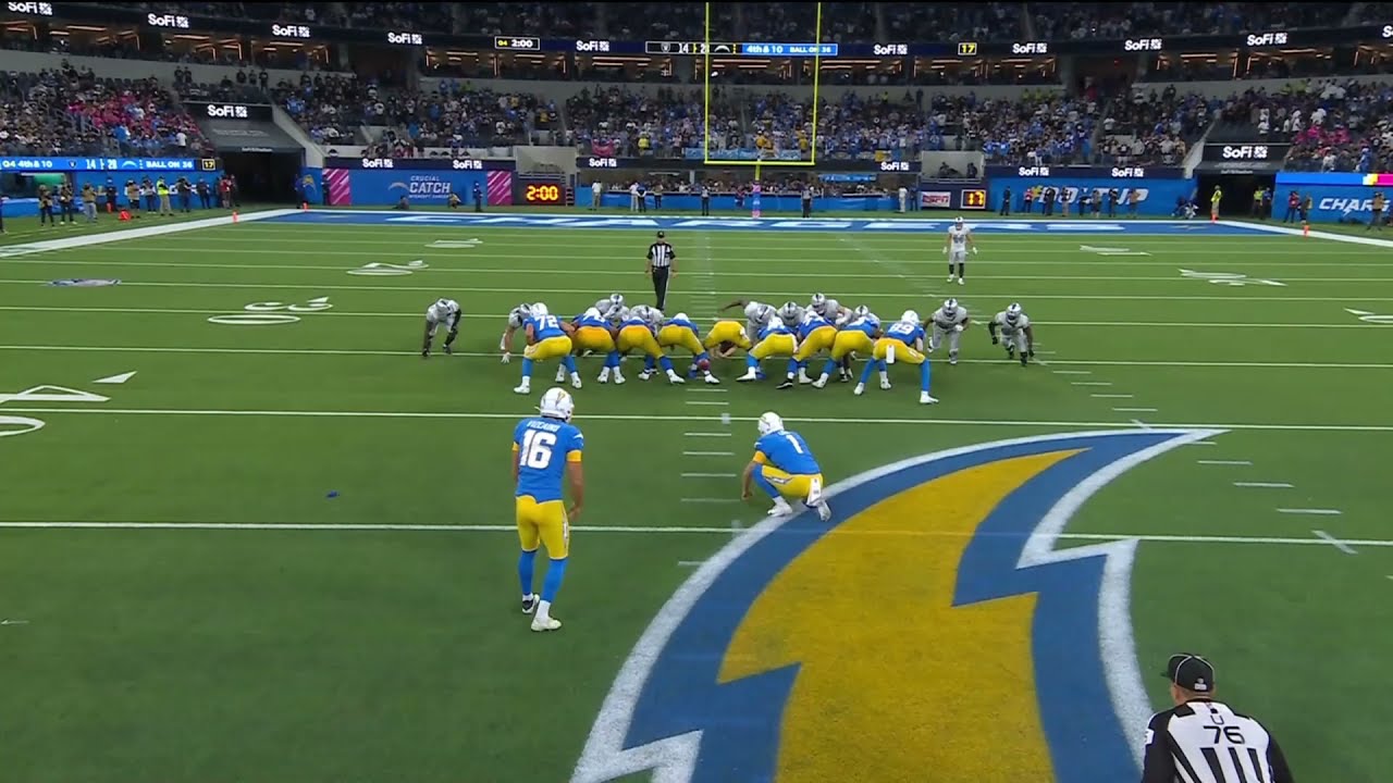 Fake Field Goal Turns into a PERFECT Punt | Chargers vs Raiders - YouTube
