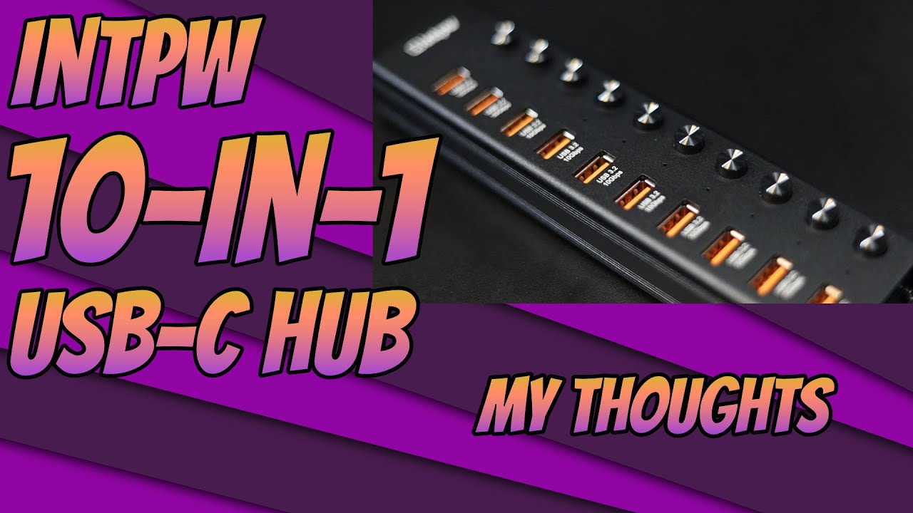 10 port USB Hub with individual power buttons | INTPW 10-in-1 USB Hub ...