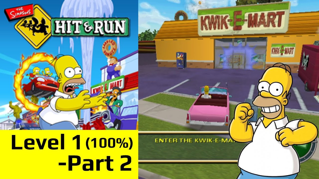 The Simpsons Hit&Run 100% (Homer - Level 1) (Part 2) - YouTube