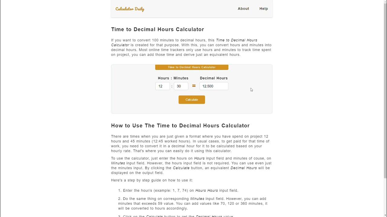Time To Decimal Hours Calculator YouTube time-to-decimal-hours-calculator-youtube