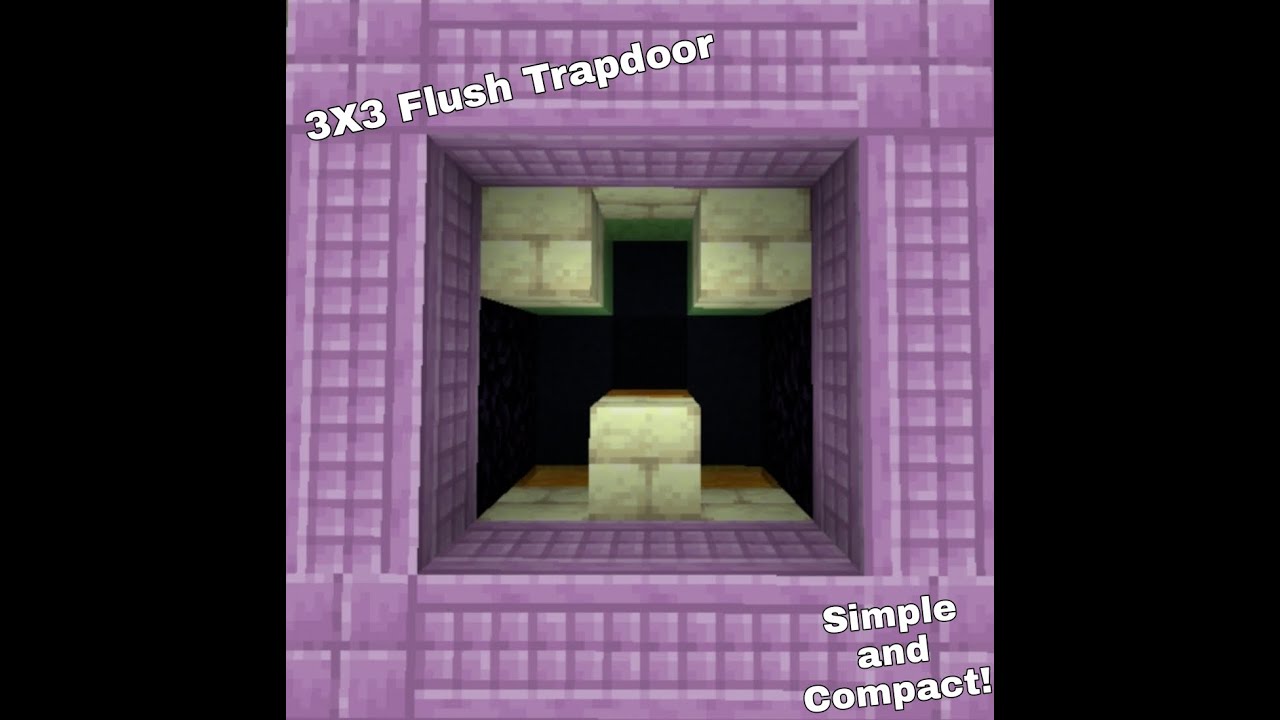 Minecraft Bedrock: 3x3 simple cheap compact flush trapdoor tutorial - YouTube