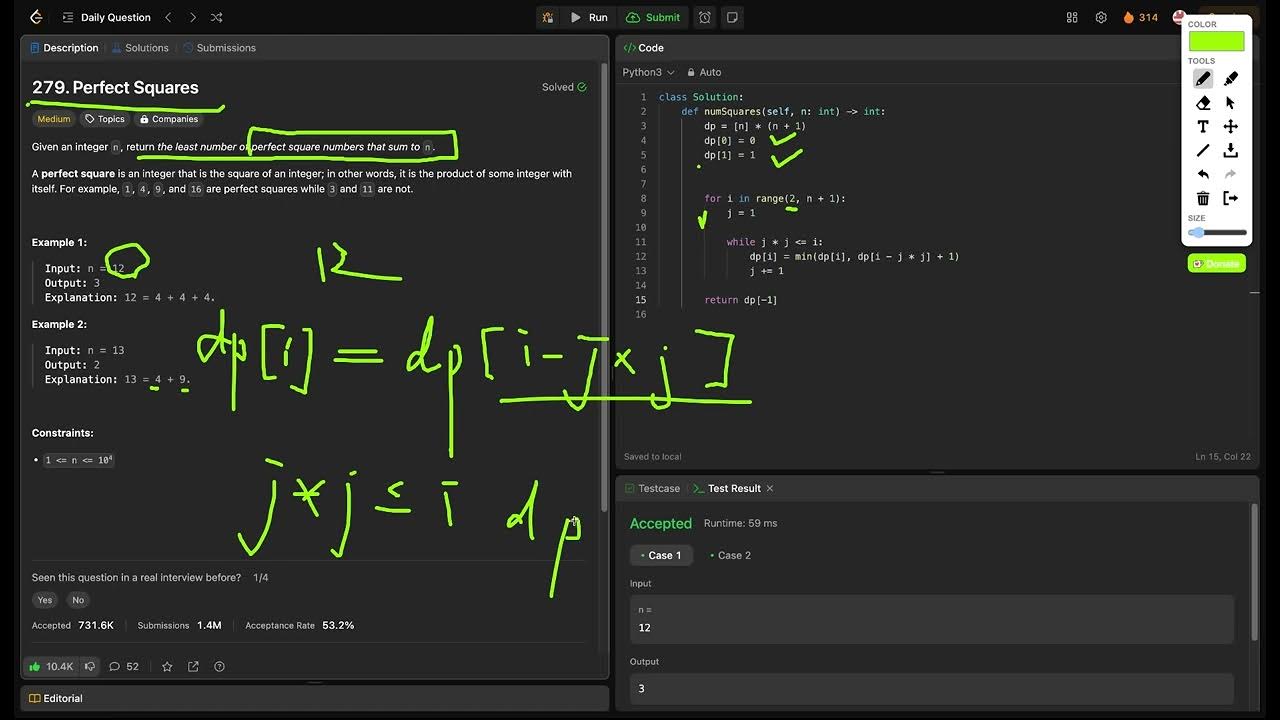279 Perfect Squares - YouTube