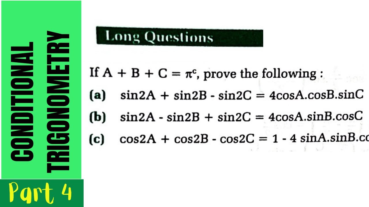 P4 If A+B+C=pi, Prove that: sin2A+sin2B+sin2C=4cosA.cosB.sinC #grade10 ...