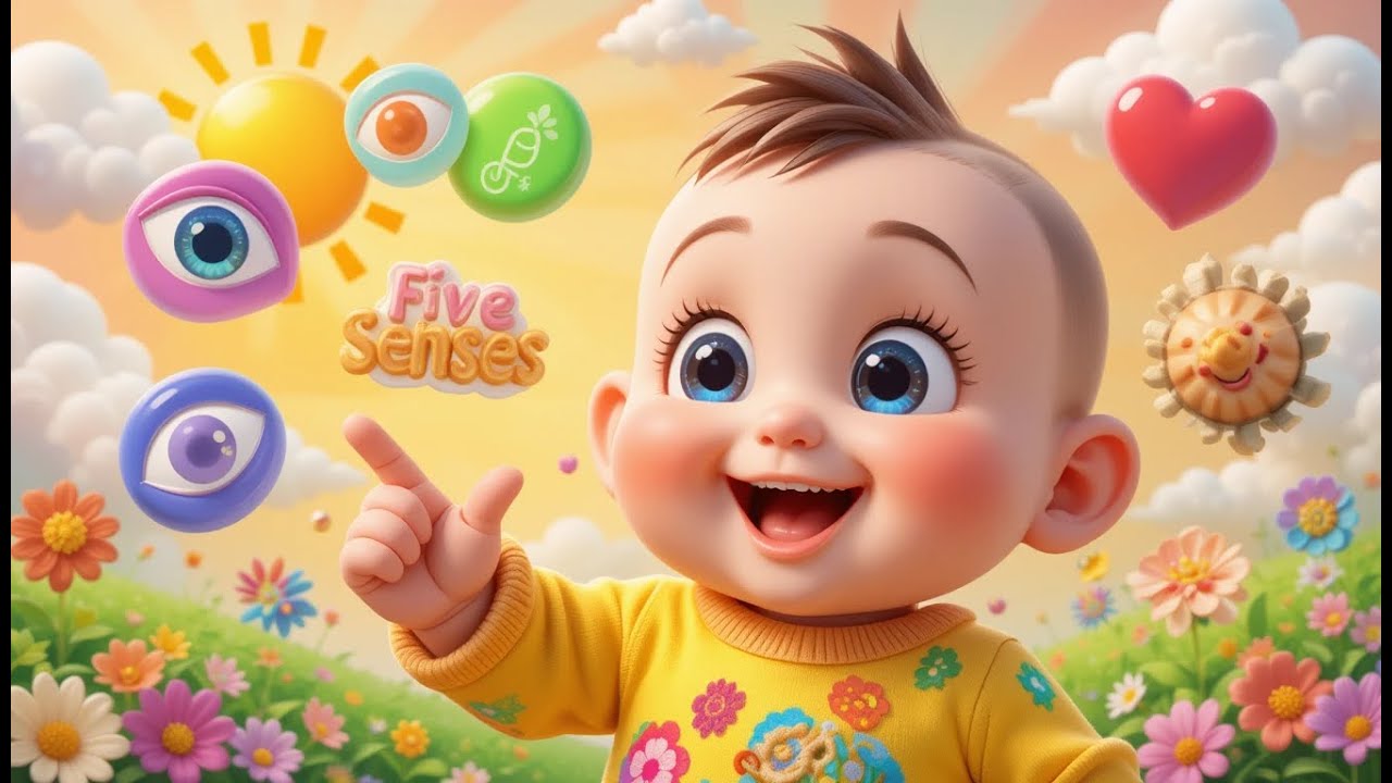 👀👂👃 👄 Five Senses Song for Kids | Fun Nursery Rhyme, Baby Song, Toddler ...