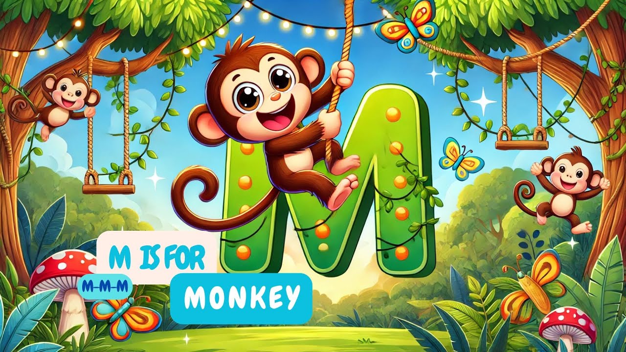 M is for Monkey - Fun Alphabet Song for Kids | Learn Phonics & the ...