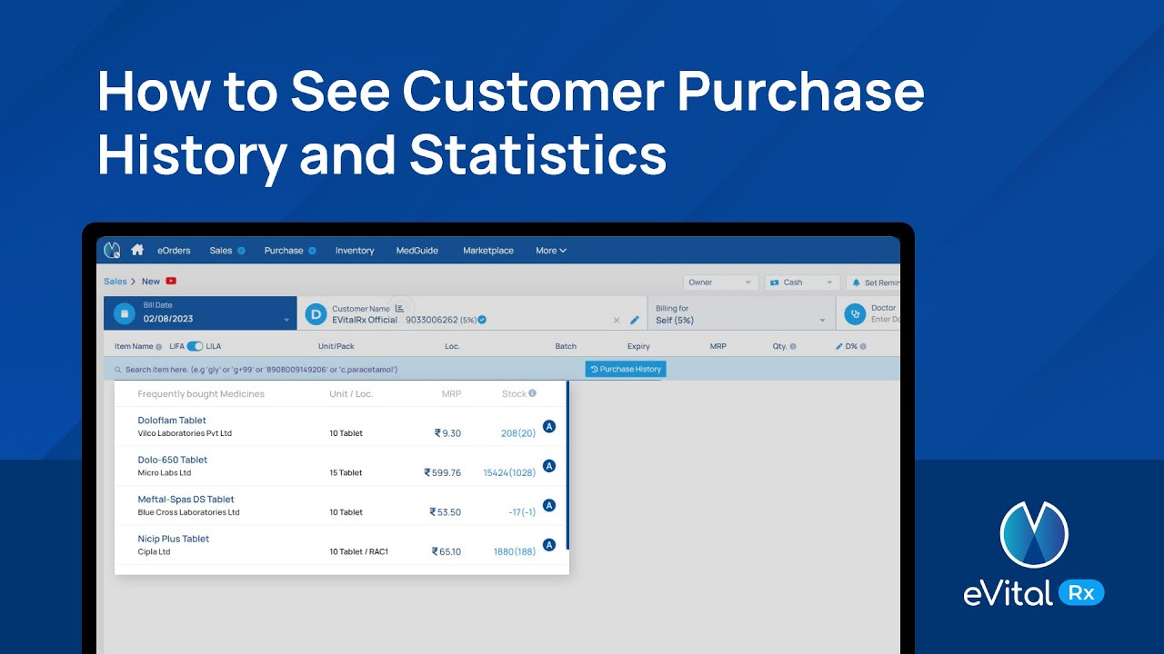 How to See Customer Purchase History and Statistics_eVitalRx - YouTube