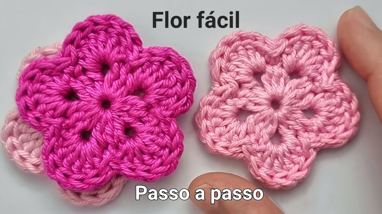 Flor de crochê PASSO A PASSO - YouTube