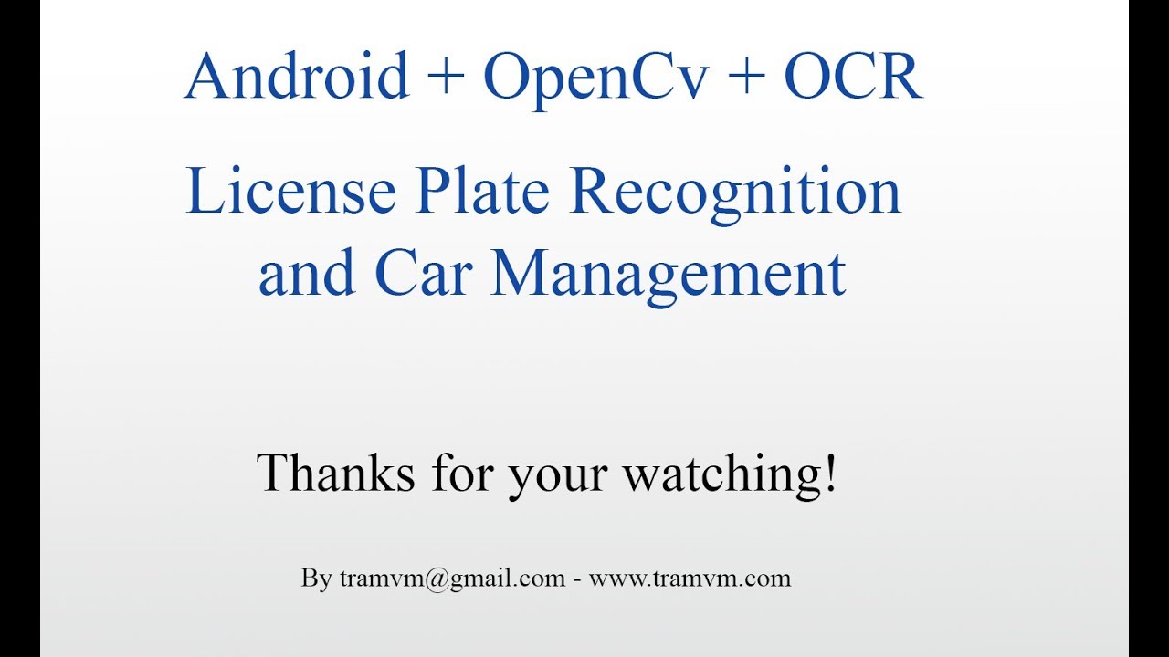 License Plate Recognition and Car Management with Android phone and ...