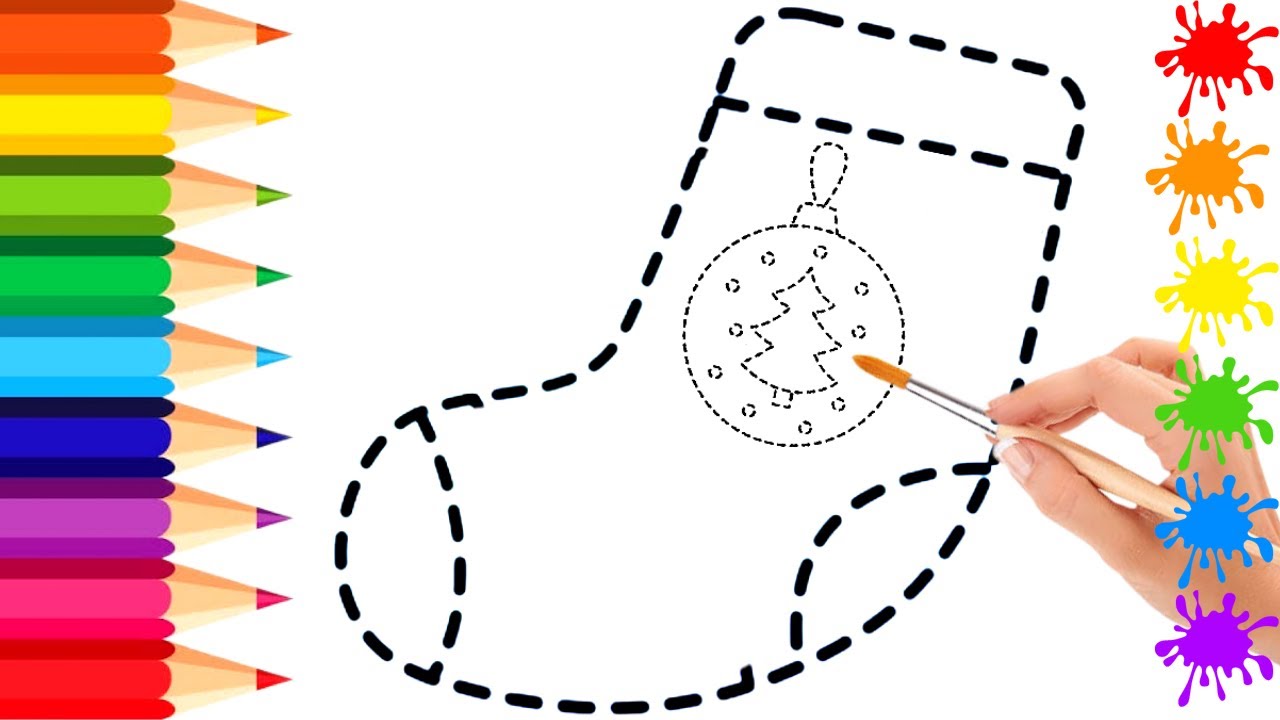 Draw, Paint and Color Stocking step by step | Learn to draw | Tutorial ...