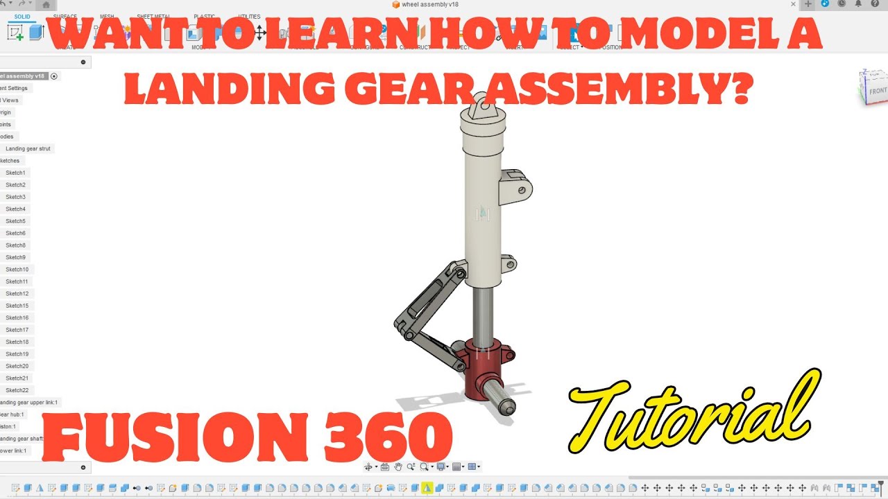 Learn how to model this nose gear assembly with movement. Beginner to ...