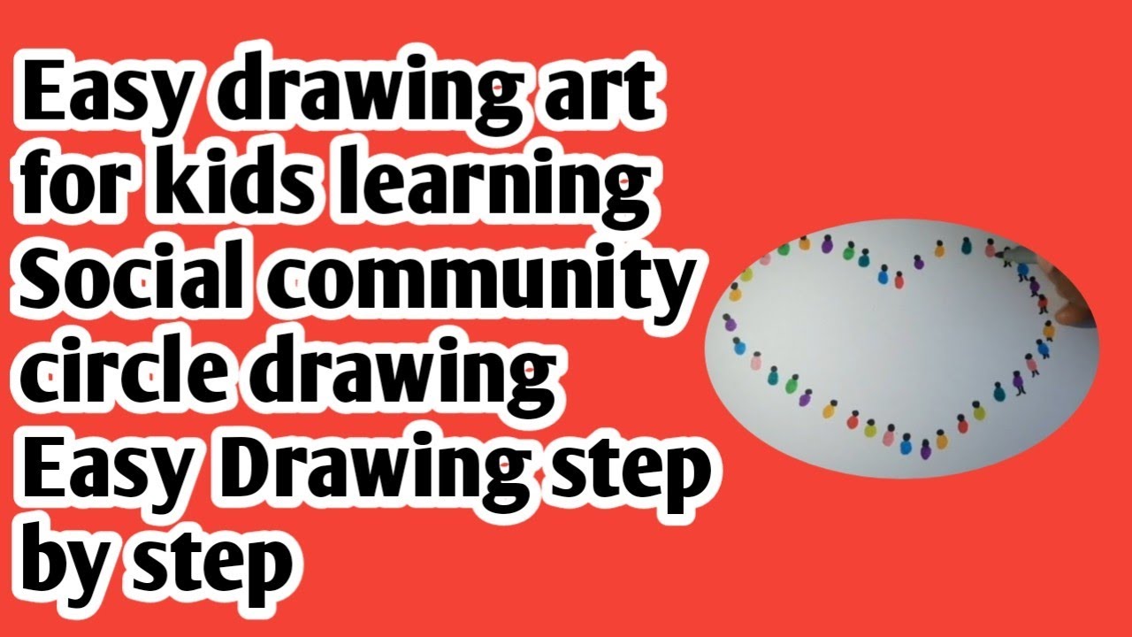 Easy drawing art for kids learning || Social community circle drawing ...