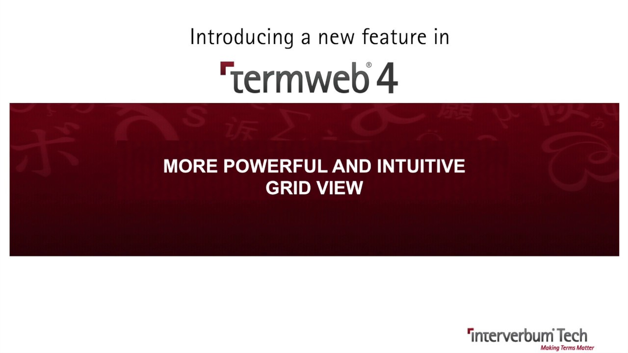 TermWeb 4.0: GridView - YouTube