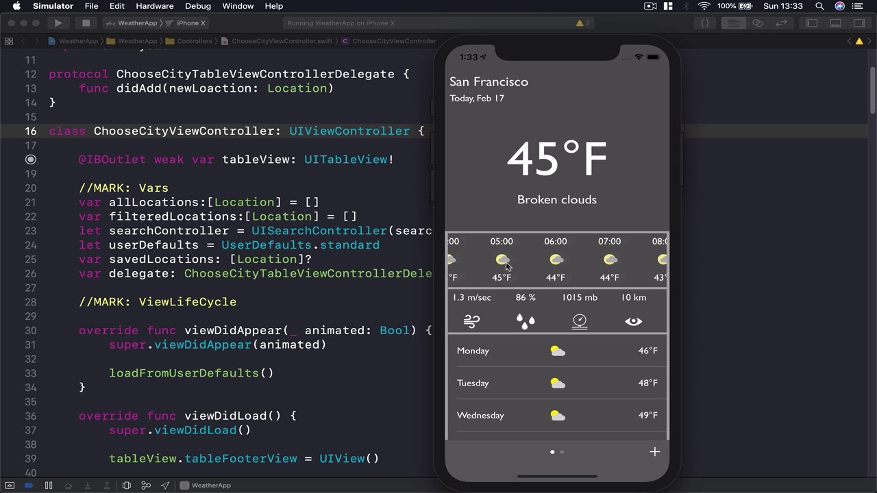 Ios Weather Application With Swift And Xcode Youtube