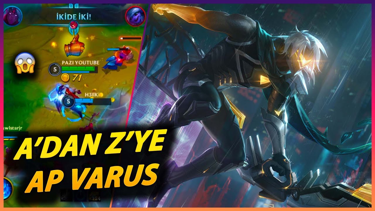 A'DAN Z'YE AP MID VARUS TEK ATIYOR | BEST BUILD - Lol Wild Rift - YouTube