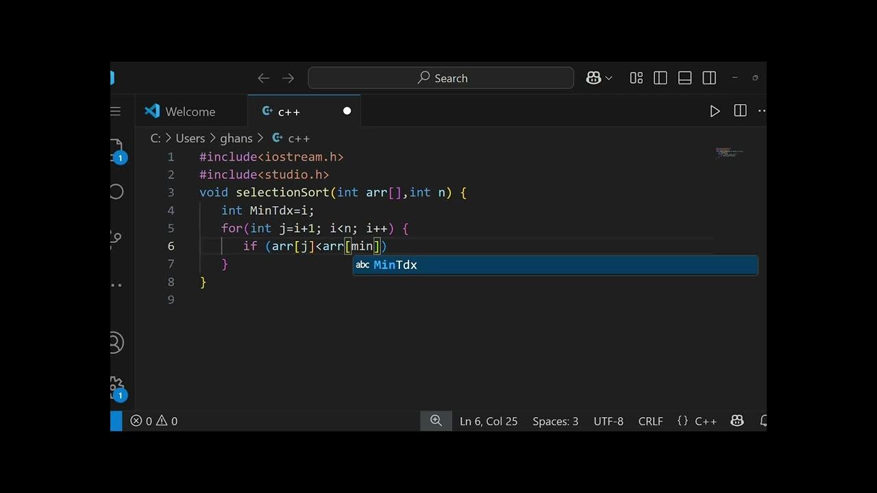 find the smallest& put the beginning (sorting algo) #coding - YouTube
