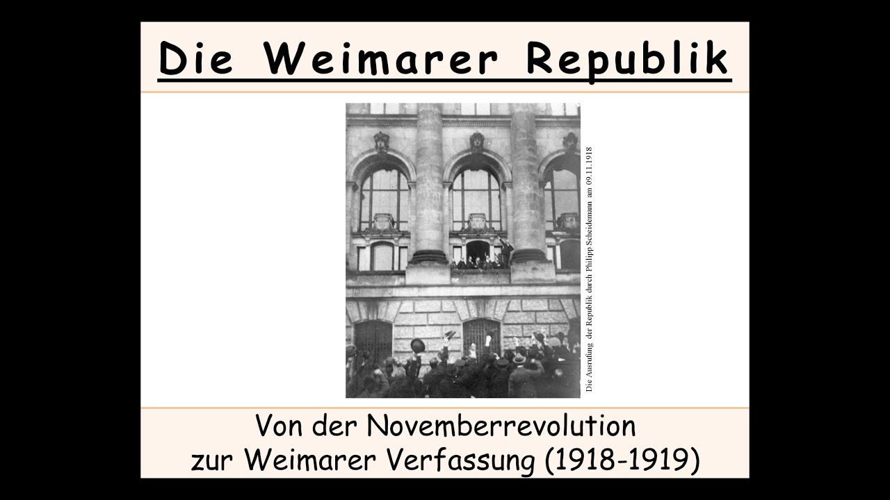 Novemberrevolution 1918 und ihre Folgen (Weimarer Republik) 1/3 - YouTube