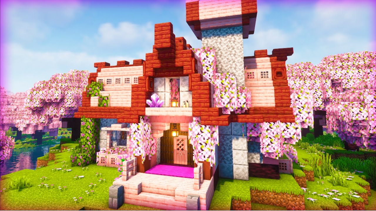 How to build a Cherry Fantasy House I Minecraft - YouTube