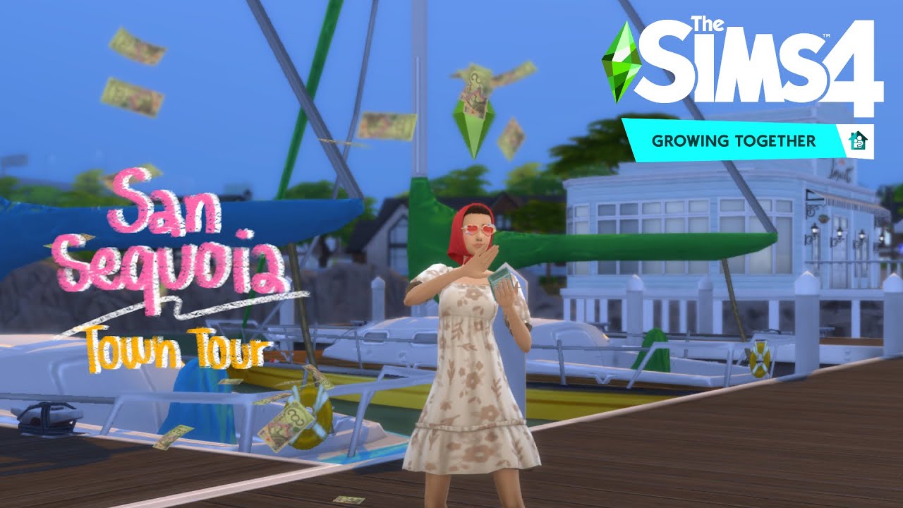 รีวิวเมืองใหม่ภาค growing together มีโรงหนังด้วย! the sims 4 - YouTube