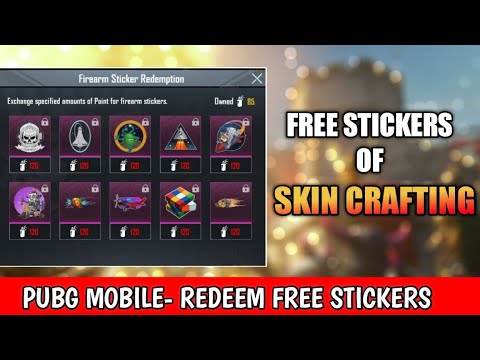GET FREE SKIN CRAFT STICKERS FROM PAINT|PUBG MOBILE FIREARM STICKER ...
