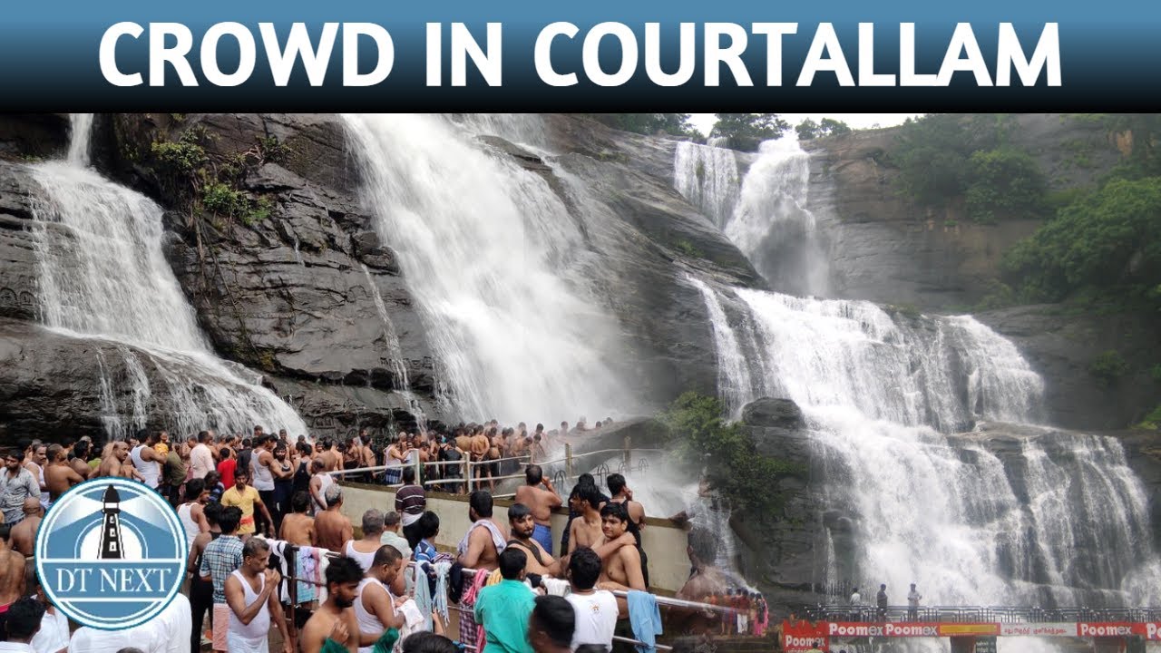 Visitors throng all Falls in Courtallam | Dt Next - YouTube