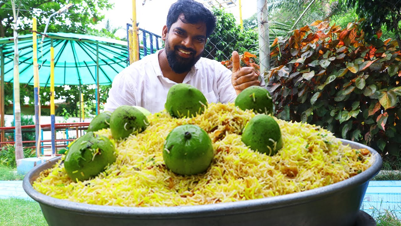 Mango Biryani |Veg biryani | Yummy KACHA AAM BIRYANI FOR KIDS | First ...
