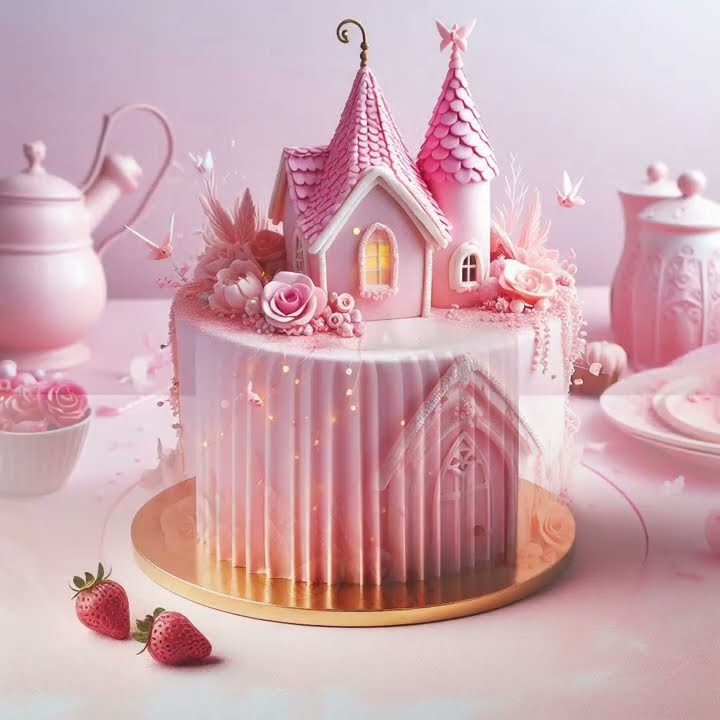 Pink color cake decorations #cake #pink - YouTube