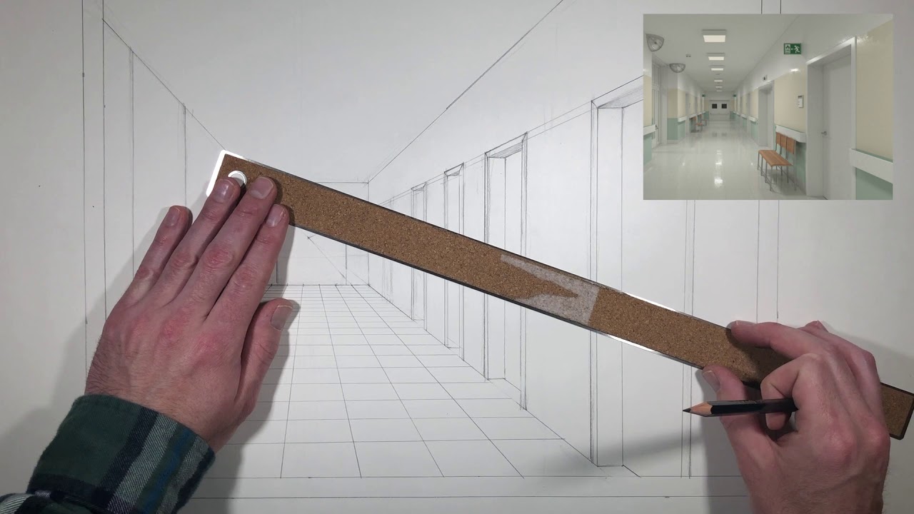 1-point Perspective Interior Space, part 2 - YouTube