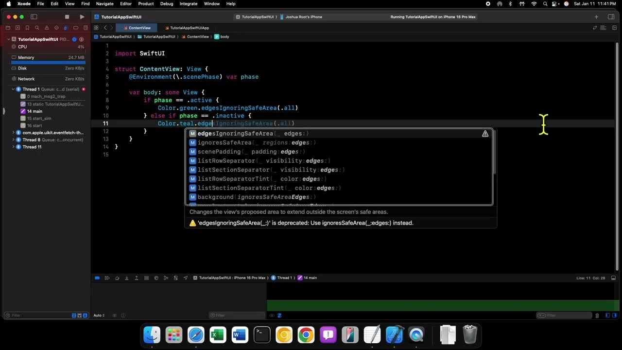 SwiftUI - 94 - Detecting When Your App Goes Into the Foreground or Background - YouTube
