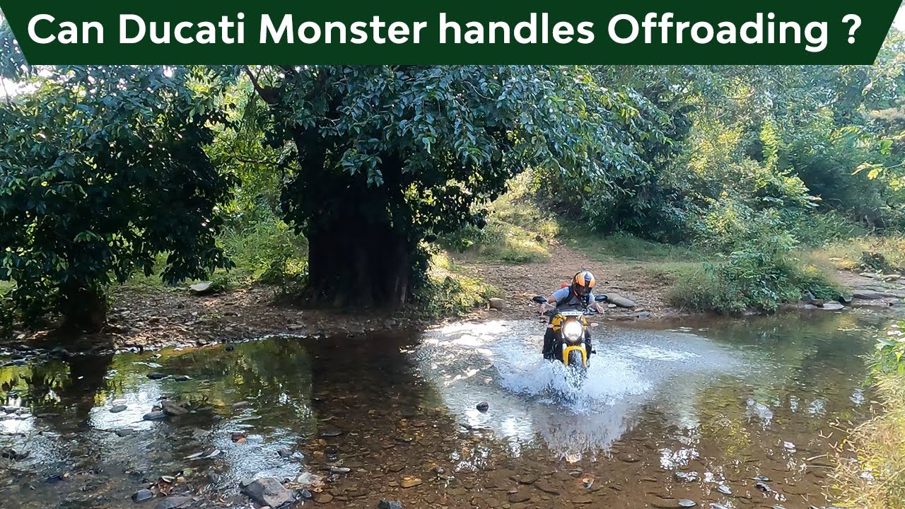 Can Ducati Monster 821 handles offroads and river crossing? - YouTube