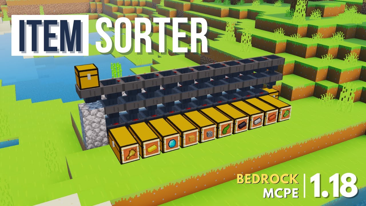 *UPDATE* ITEM SORTER Minecraft Bedrock/MCPE 1.18.0-1.18.12 - YouTube