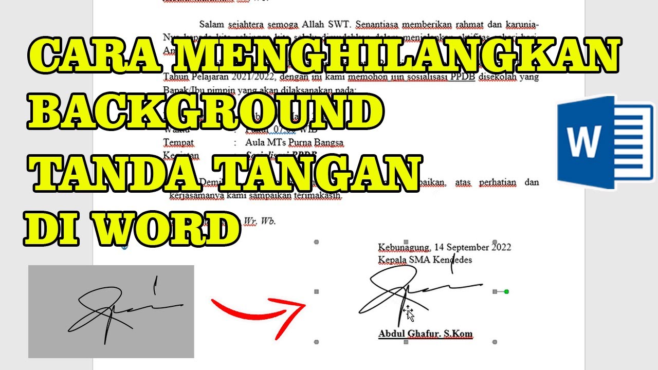 Cara Menghilangkan Background Tanda Tangan Di Microsoft Word - YouTube