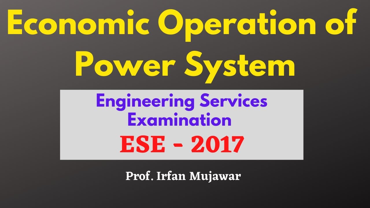 Economic operation of power system | Numerical | ESE 2017 | Power ...