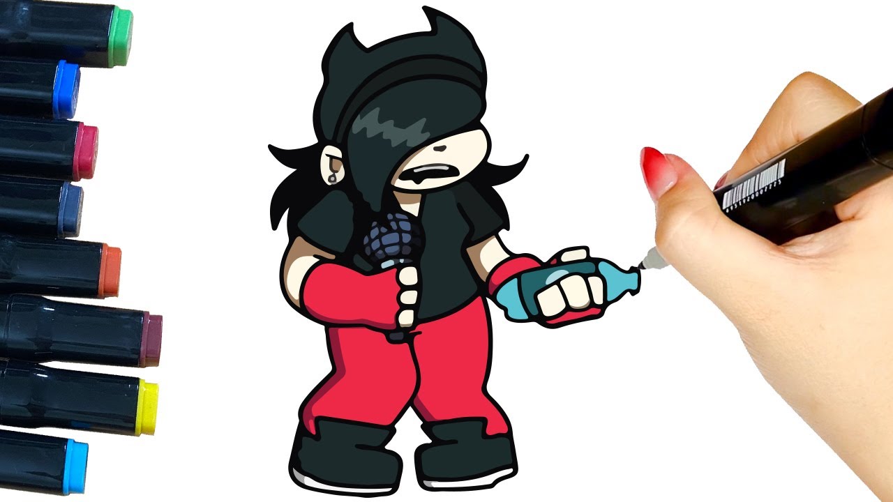 How to Draw ANNIE from Friday Night Funkin Mod - Annie fnf - YouTube