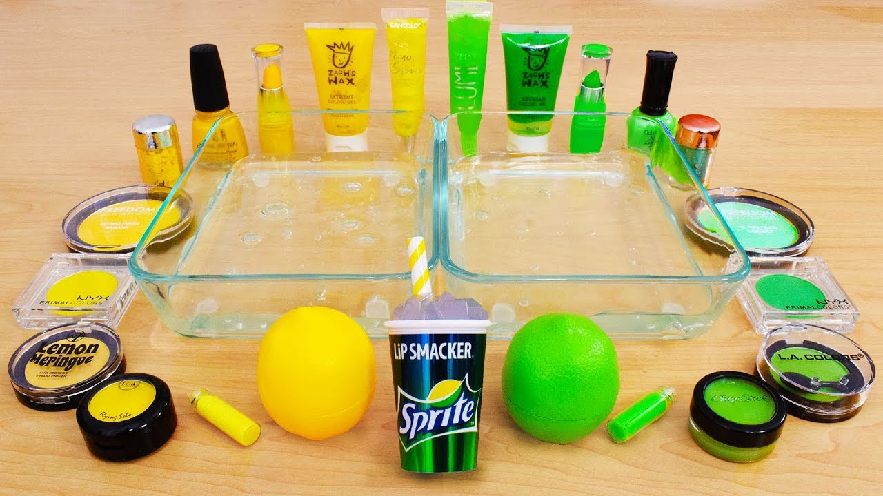 Lemon vs Lime - Mixing Makeup Eyeshadow Into Slime! Special Series 123 ...